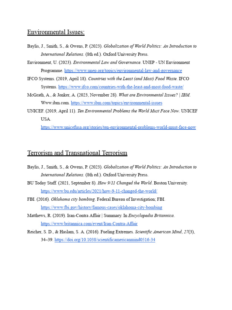 Global Security References | PDF | International Relations | International Security