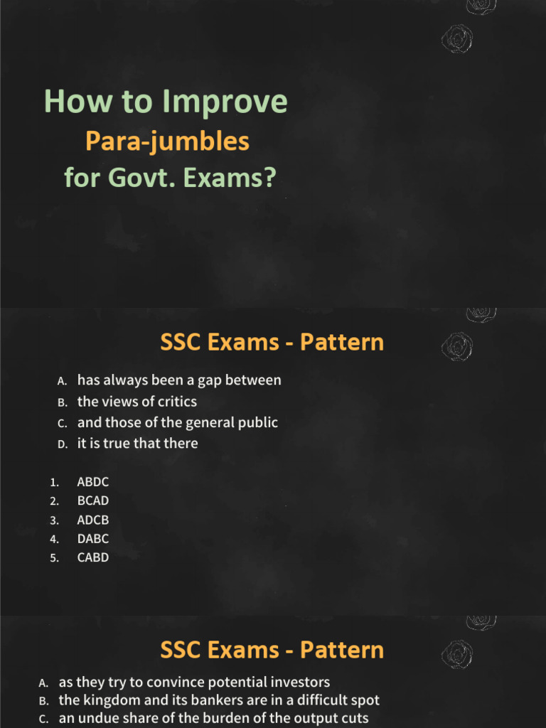 Para-jumbles Strategies for Exams | PDF | Digital Signal | Sentence (Linguistics)