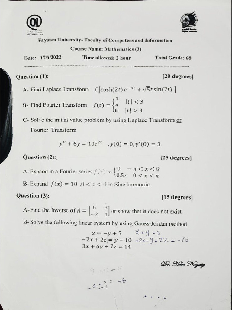 Final Math (3) 2021-2022 | PDF