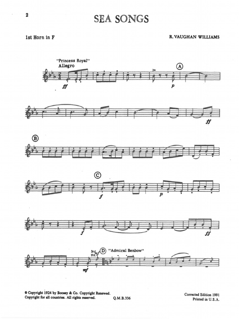 Sea Songs - Horn 1 | PDF