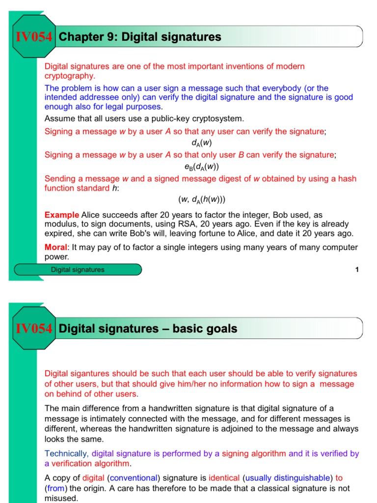 CHAPTER 09 - Digital Signatures | PDF | Public Key Cryptography | Key ...