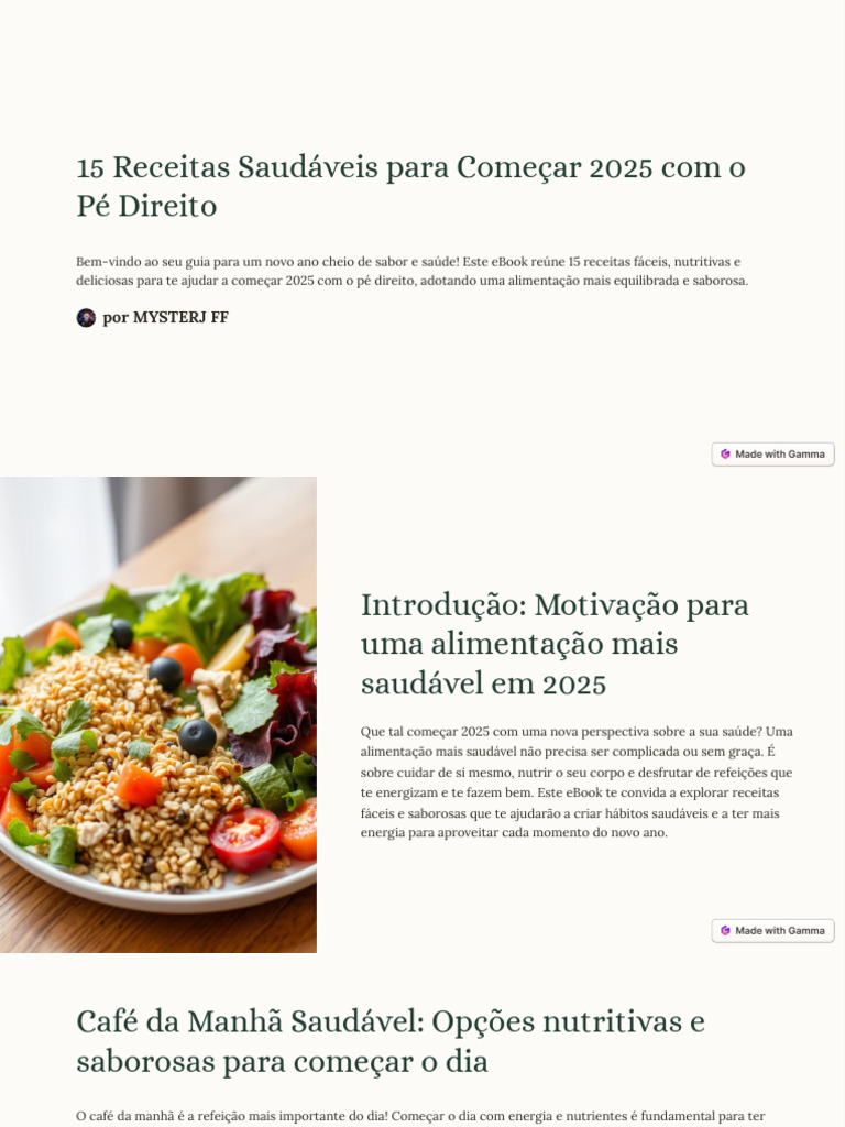 15 Receitas Saudáveis para 2025 | PDF | Vitamina | Fibra alimentar