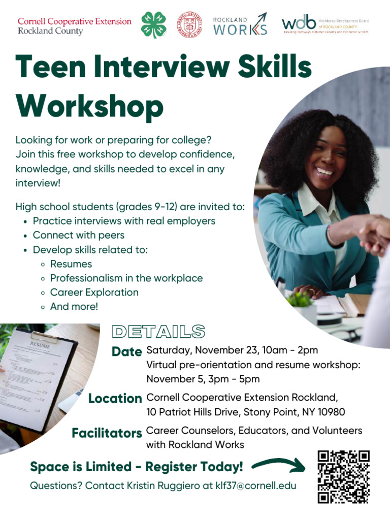 Teen Interview Skills Workshop Flyer 3compressed | PDF