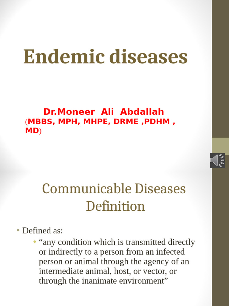 1 Endemic Diseases | PDF | Infection | Causes Of Death