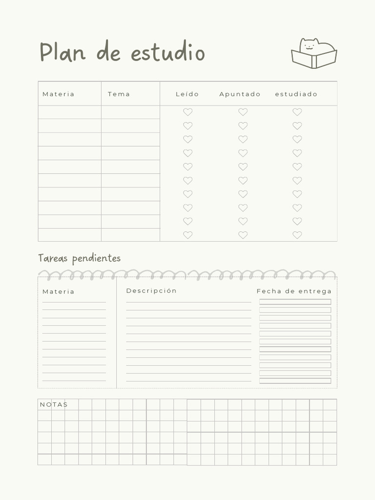 Documento A4 Plan de Estudio Minimalista Beige | PDF