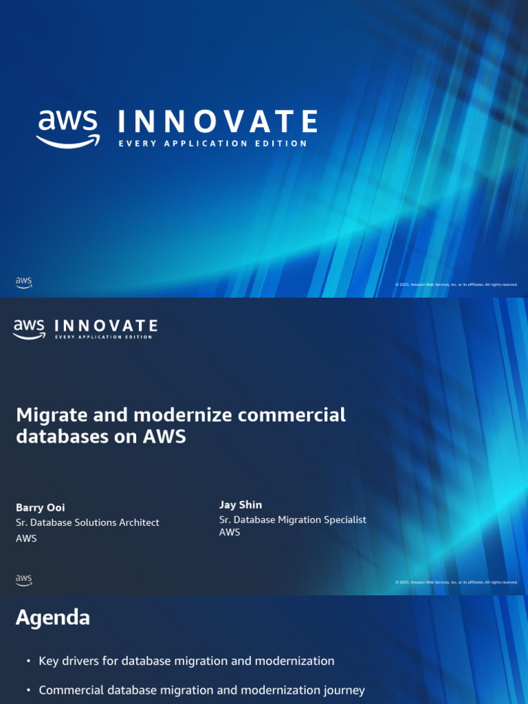 Slides Migrate and Modernize Commercial Databases On AWS | PDF | Amazon Web Services | Databases