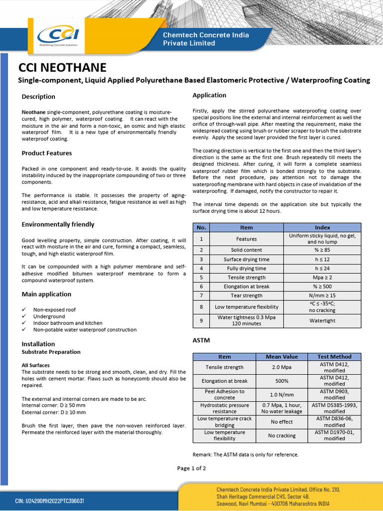 CCI Neothane | PDF | Coating | Adhesive