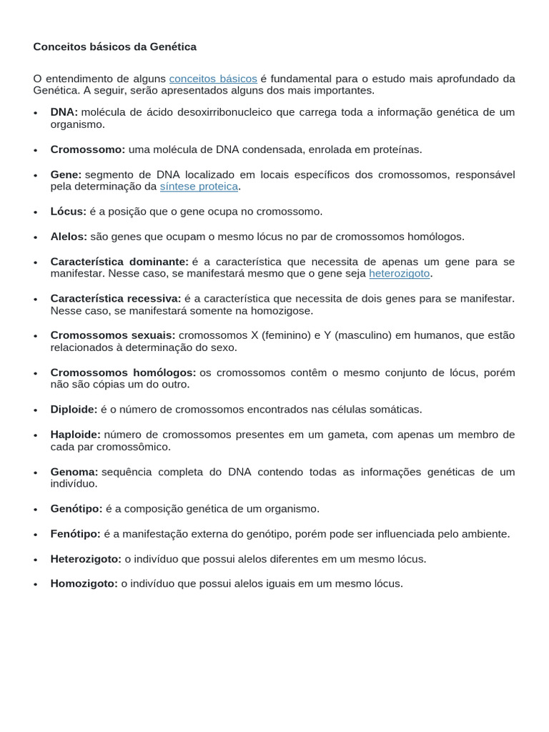 Conceitos Básicos Da Genética | PDF