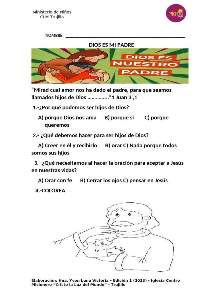 DIOS ES MI PADRE y Leccion 14 | PDF