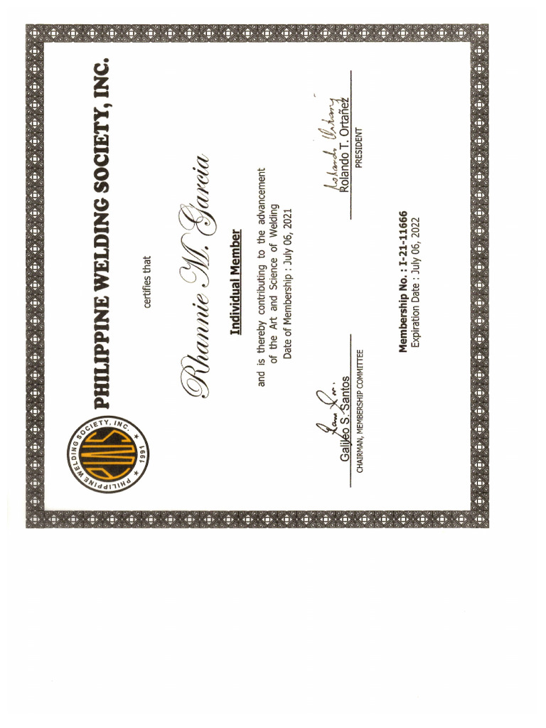 Rhannie Garcia - CWI Cert. | PDF