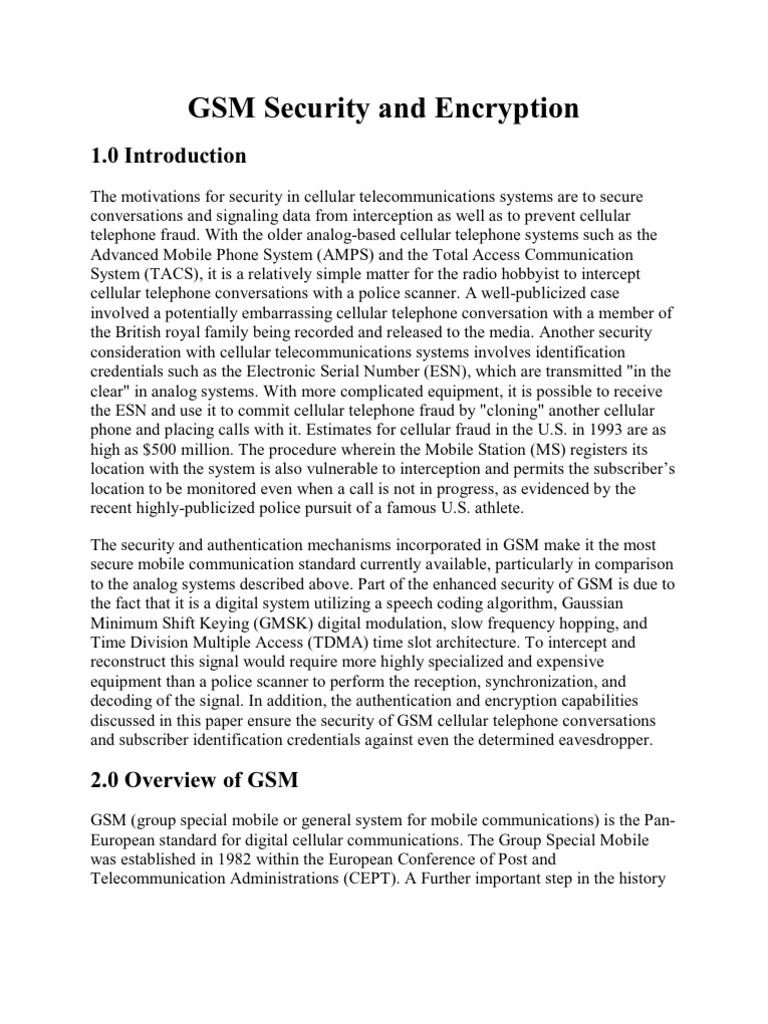 GSM Security and Encryption | PDF | Gsm | Public Key Cryptography