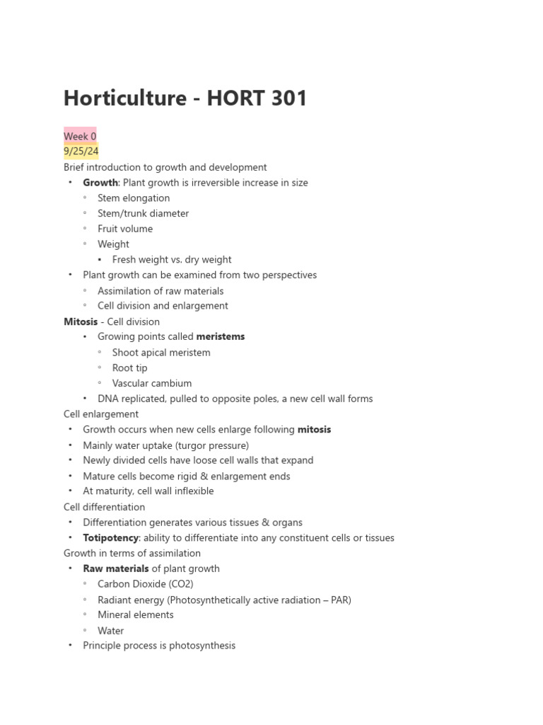 Horticulture - HORT 301 | PDF | Seed | Germination