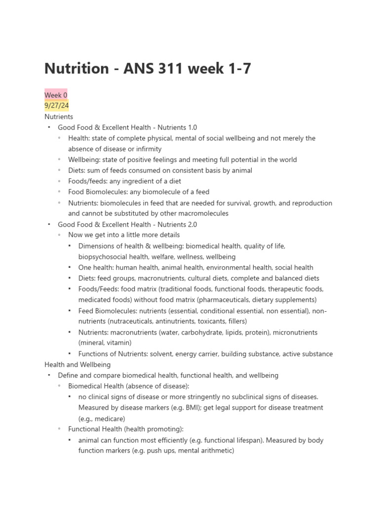 Nutrition - ANS 311 | PDF | Gastrointestinal Tract | Digestion