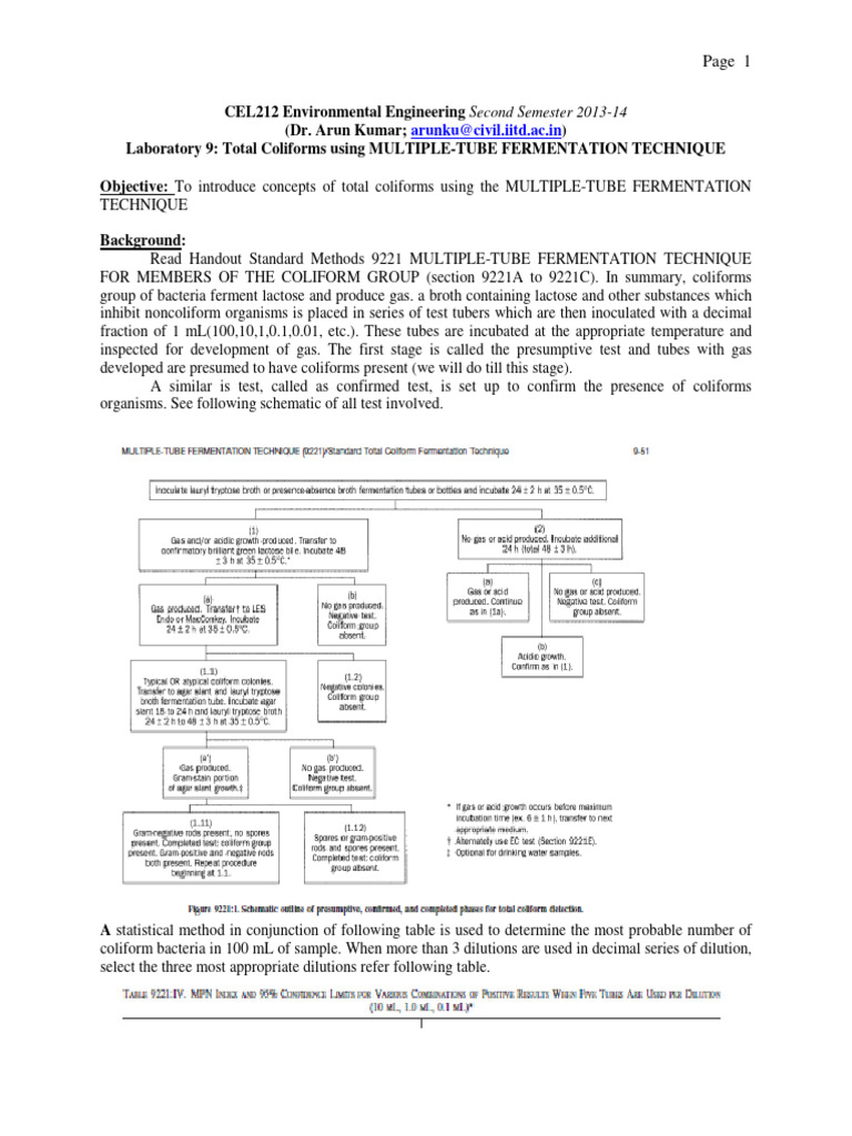 Lab9 Total Coliforms | PDF