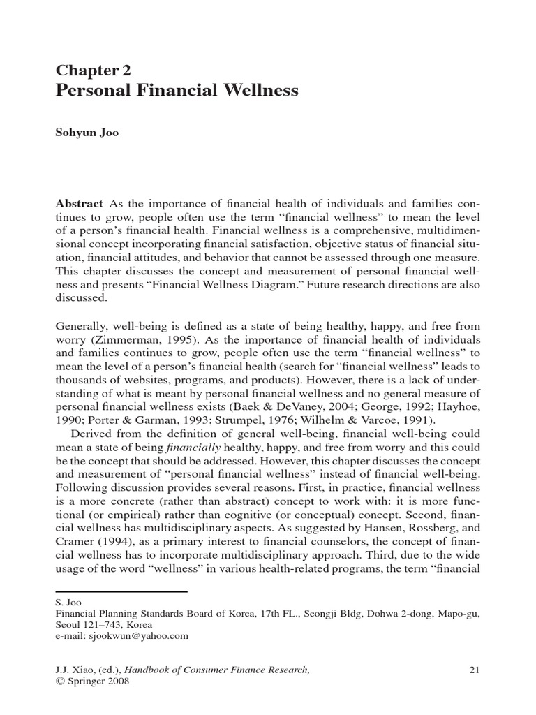 Personal-Financial-Wellness Joo 2008 | PDF | Wealth | Income