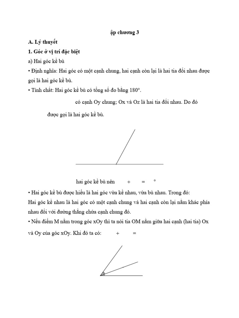 Ly Thuyet Toan 7 Chuong 3 Ket Noi Tri Thuc 2024 Goc Va Duong Thang Song Song Hay Chi Tiet | PDF