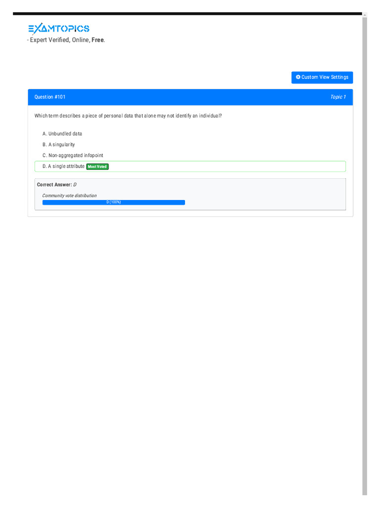 CIPM Exam - Page 3 - ExamTopics | PDF | Privacy | Online Shopping