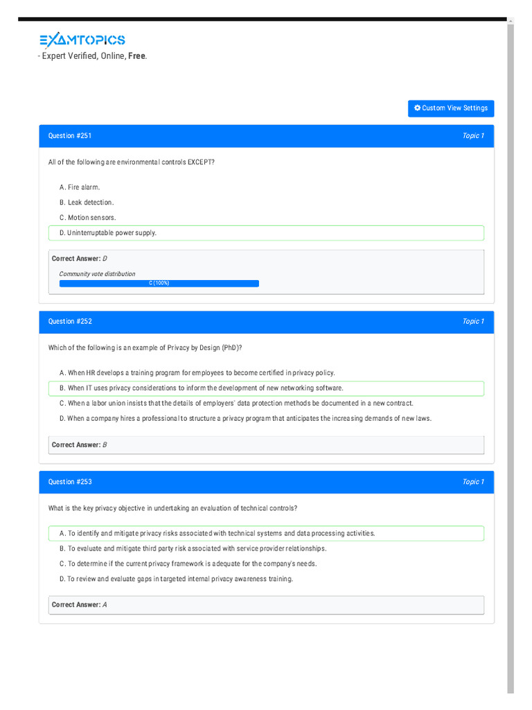 CIPM Exam - Page 6 - ExamTopics | PDF | Privacy | Information Security