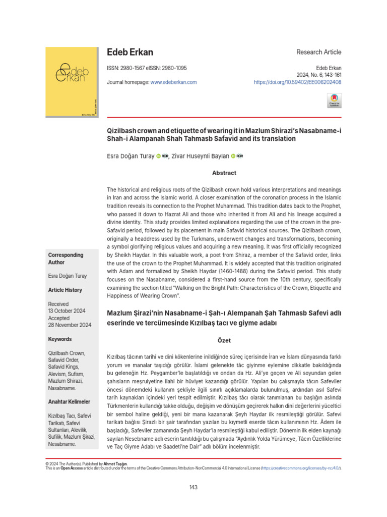 Qizilbash Crown and Etiquette of Wearing It in Maz | PDF | Sufism | Ali