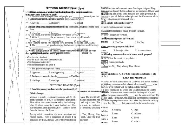 Đề Ktck i Anh 8 | PDF | Southeast Asia | Vietnam