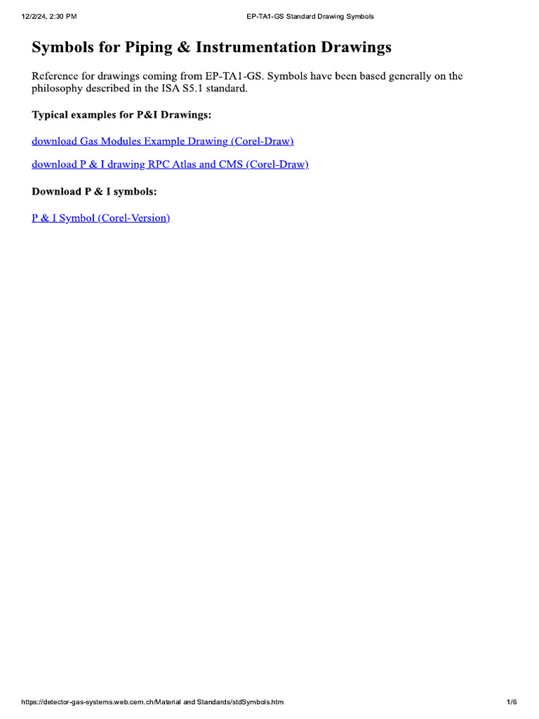 EP-TA1-GS Standard Drawing Symbols | PDF