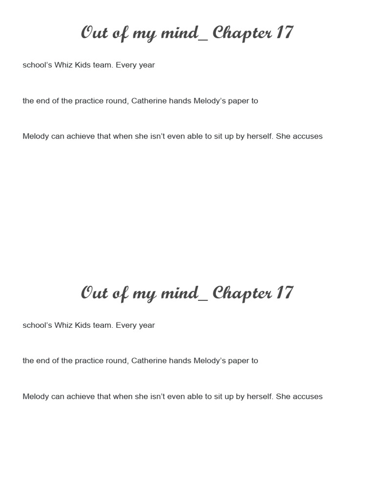 Out of My Mind - Chapter 17 - Fill in The Blanks | PDF