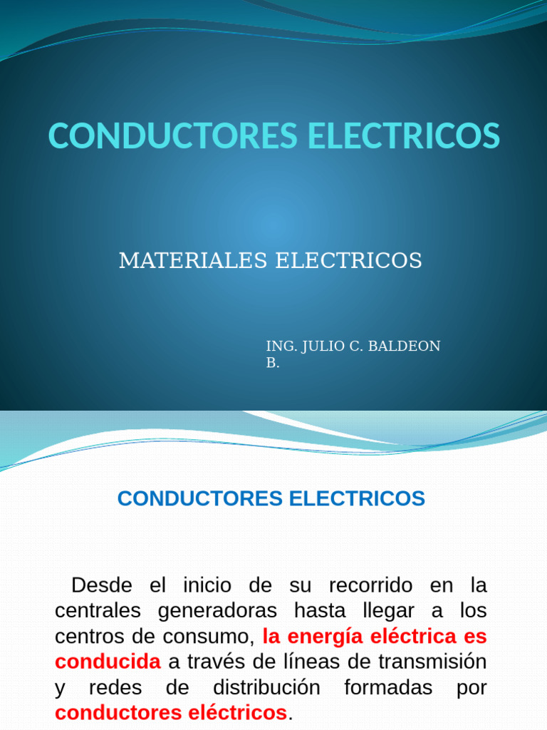 C01A CONDUCTORES ELECTRICOS | PDF | Aislador (Electricidad) | Conductor electrico