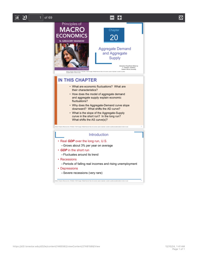 Ch 20 Aggregate Demand and Aggregate Supply 10e_edited Prin_Macro - ECON-2301 20 | PDF ...