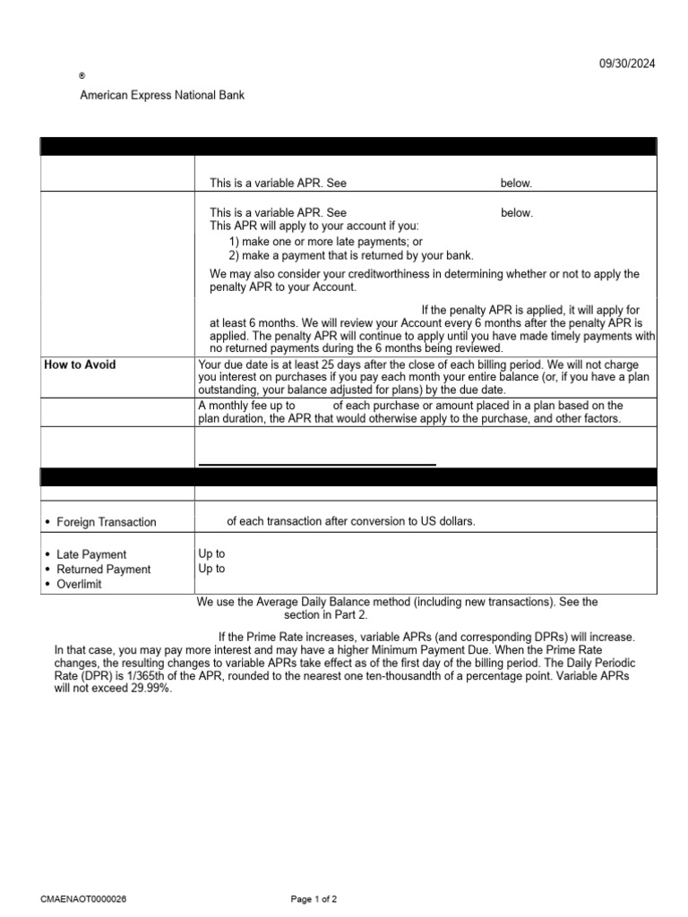 optima-09-30-2024 | PDF | Credit Card | Annual Percentage Rate