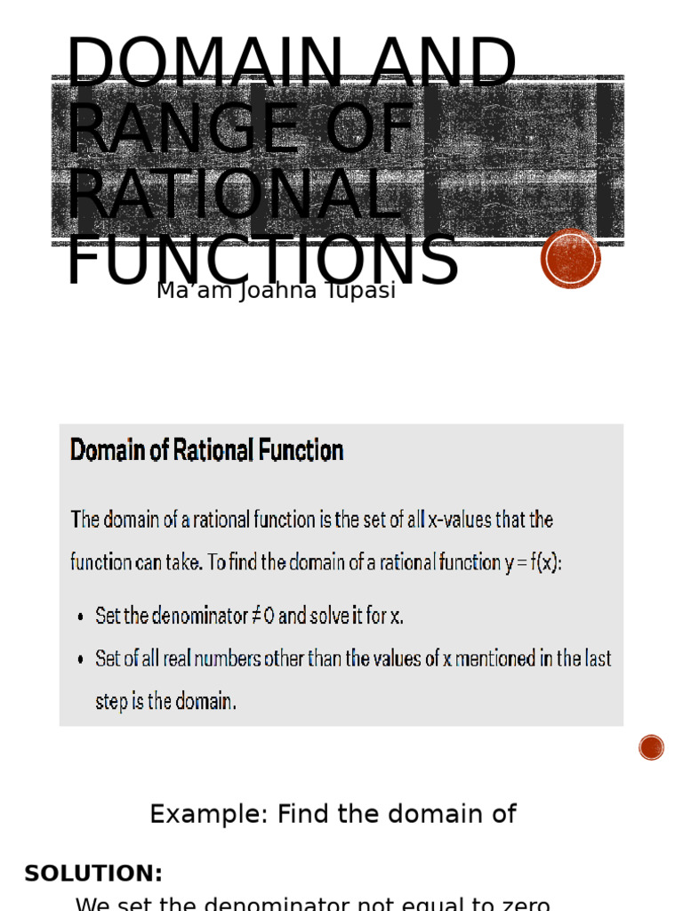 Domain and Range of Rational Functions | PDF