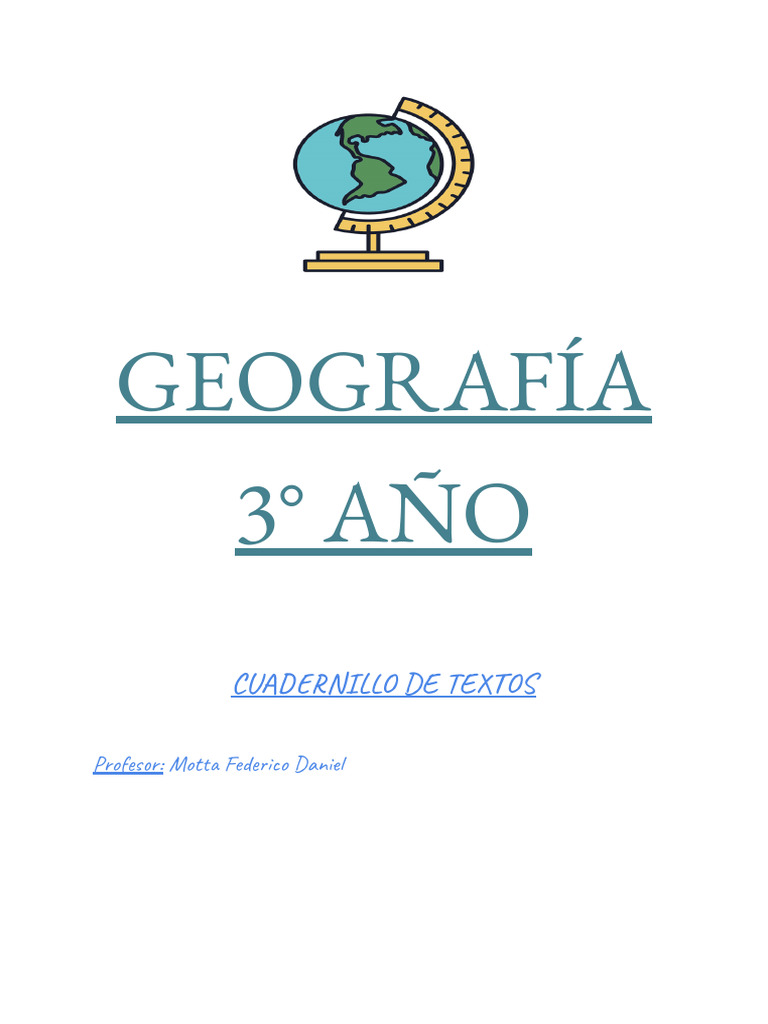 Cuadernillo 3° Geografía (2024-Prof.Motta) | PDF | Argentina | Estado (política)
