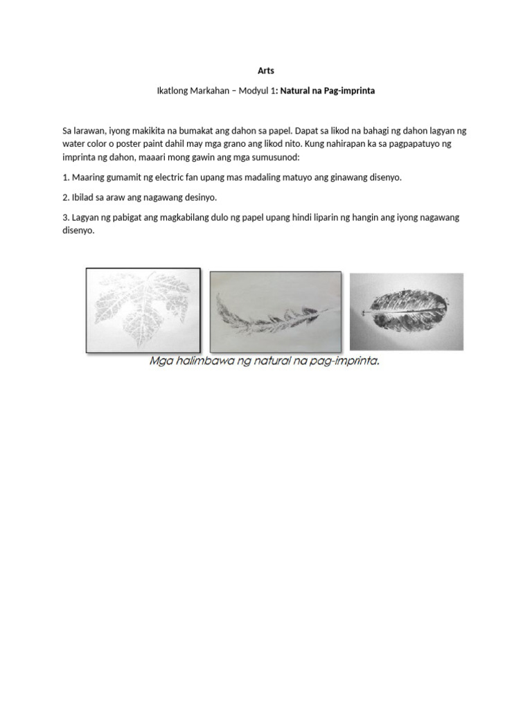 Arts Module 1 Quarter 3 | PDF