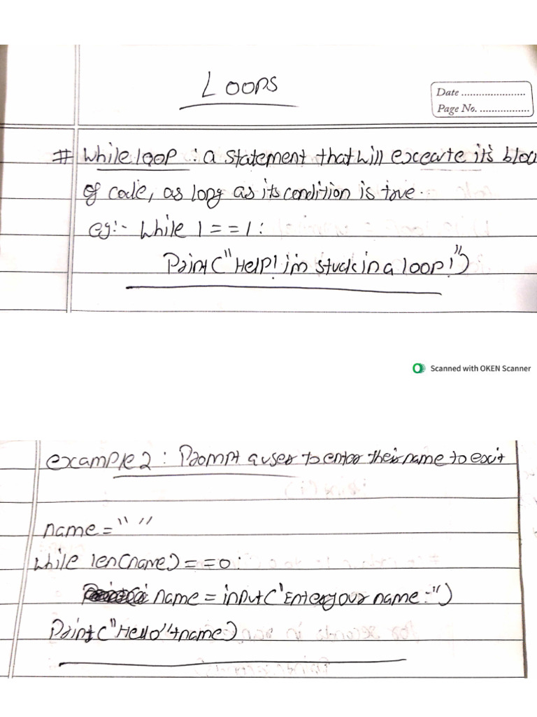 CH 2 Control Statements (Loops, Continue Break and Pass) | PDF