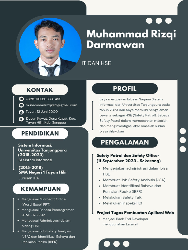 CV Muhammad Rizqi Darmawan | PDF