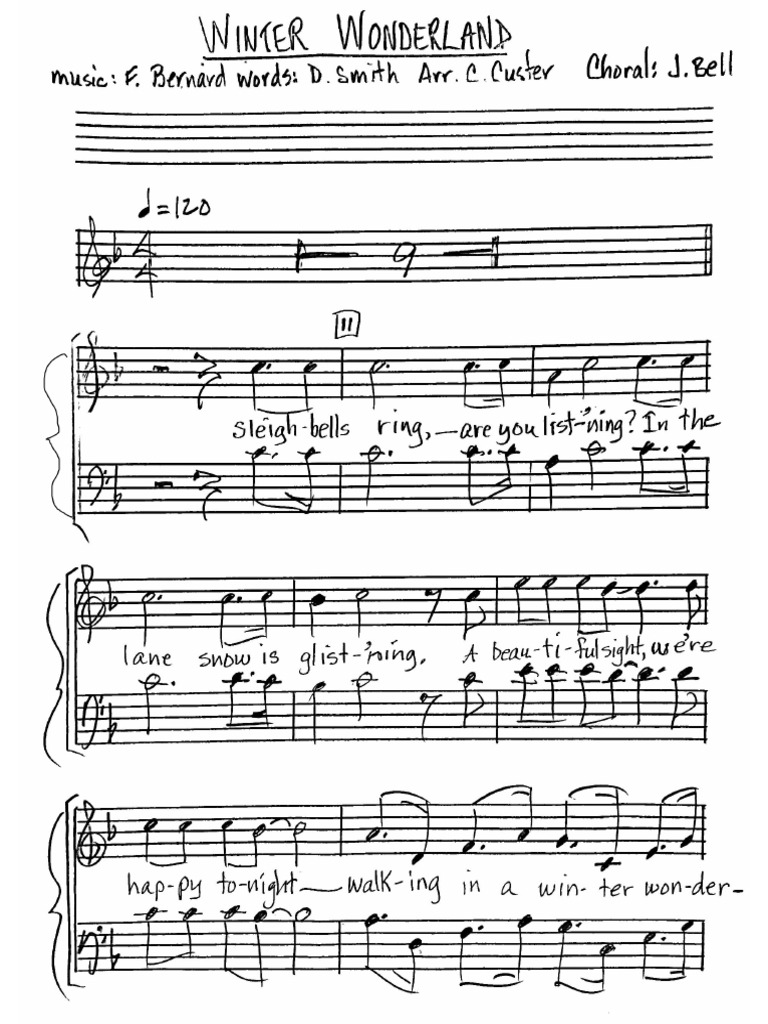 Winter Wonderland (Choral Parts) | PDF