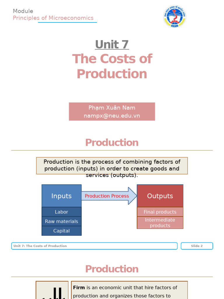 Unit 7 Pdf Production Function Long Run And Short Run