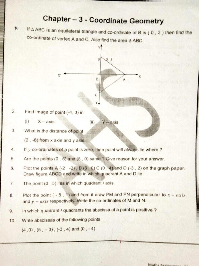 Assignment ch-3 Coordinate Geometry PDF Important Maths | PDF ...
