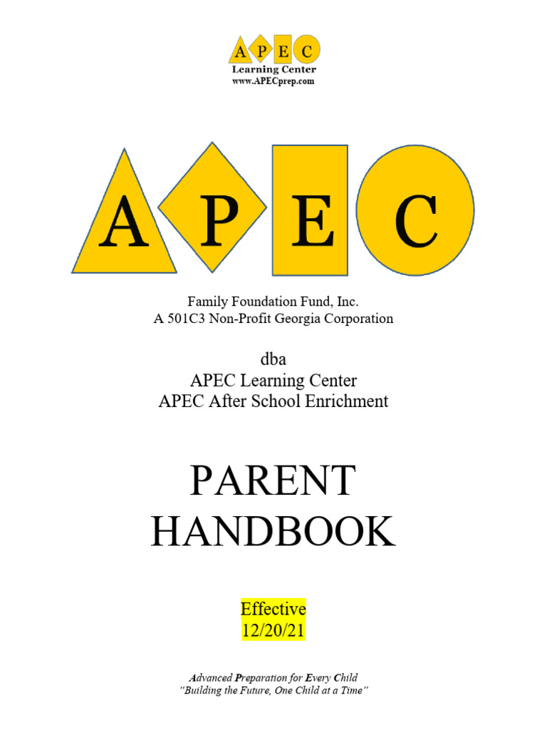 APEC Parent Handbook | PDF | Credit Card
