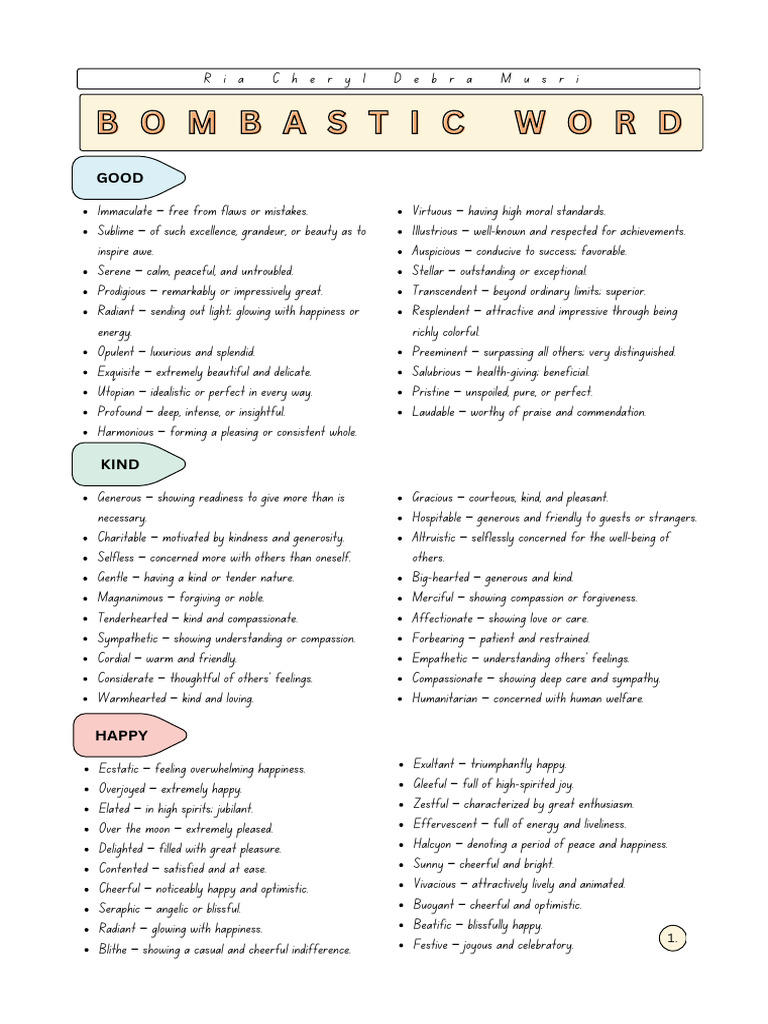 Boombastic Word | PDF | Psychology | Psychological Concepts