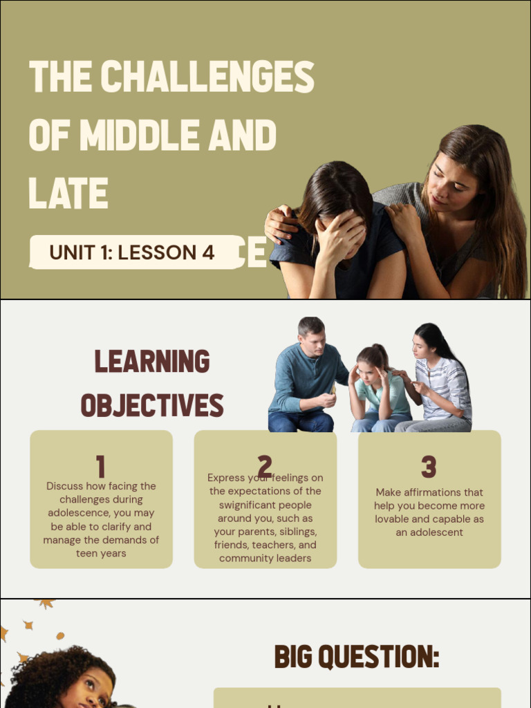 PER-DEV-UNIT-1-Lesson-4-Challenges | PDF | Adolescence | Psychology