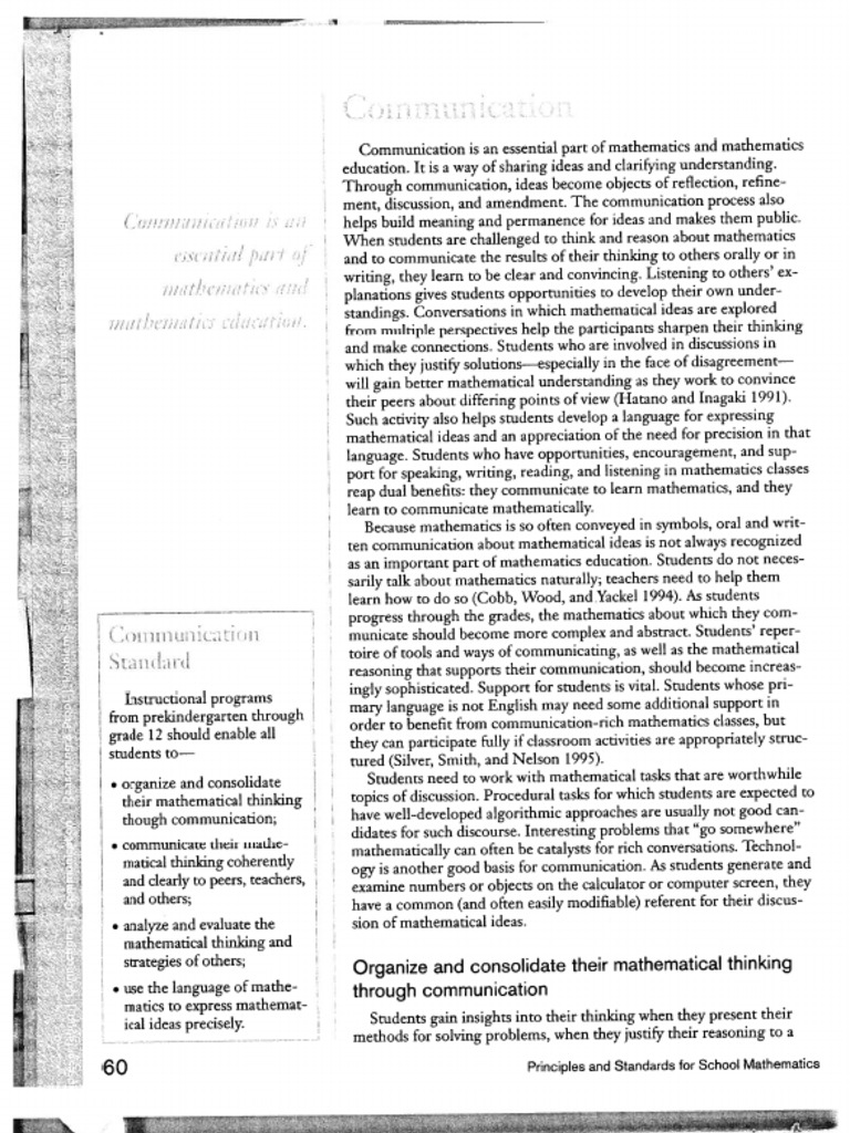 02 NCTM Communication Process Standard | PDF