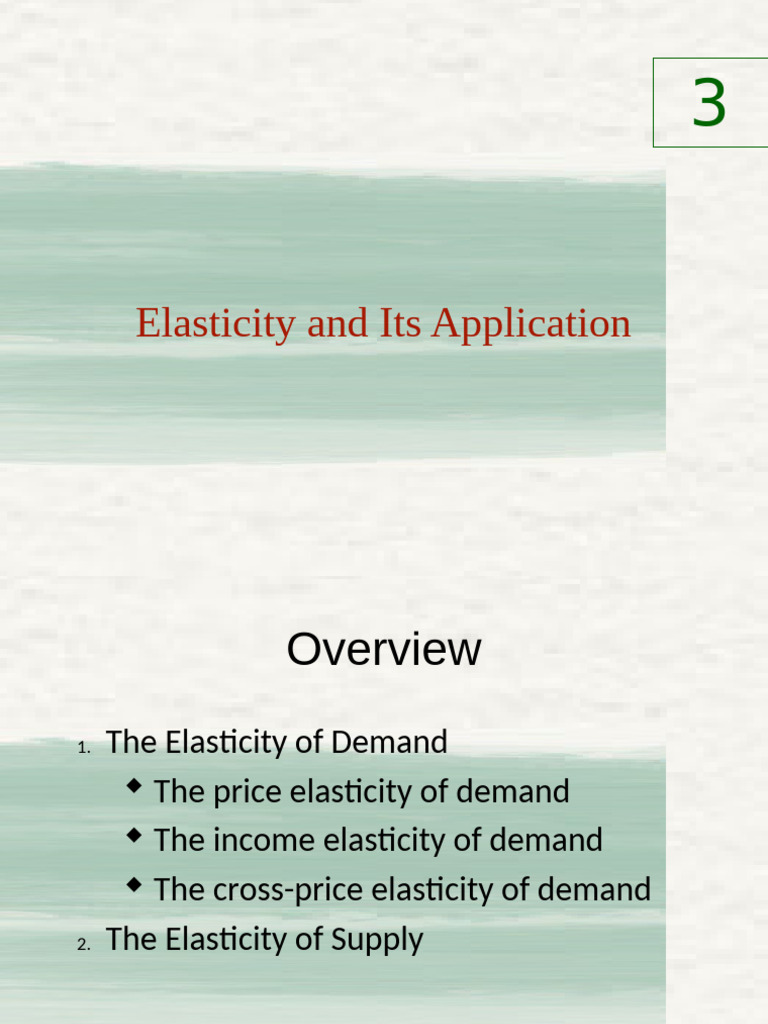 Lecture 4 Micro CLC 2011 Elasticity - Handout | PDF | Price Elasticity ...