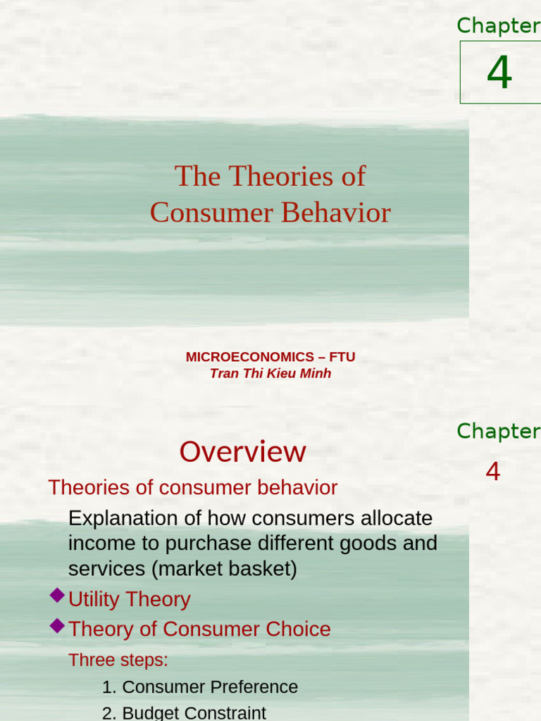 Lecture 5 Micro Clc 2011 The Theory Of Consumer Behavior Pdf
