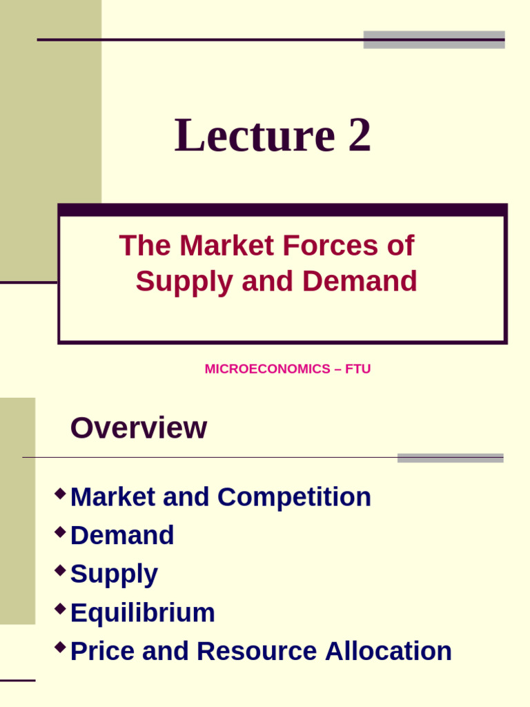 Lecture 2 Micro CLC 2011 | PDF | Supply (Economics) | Economic Equilibrium