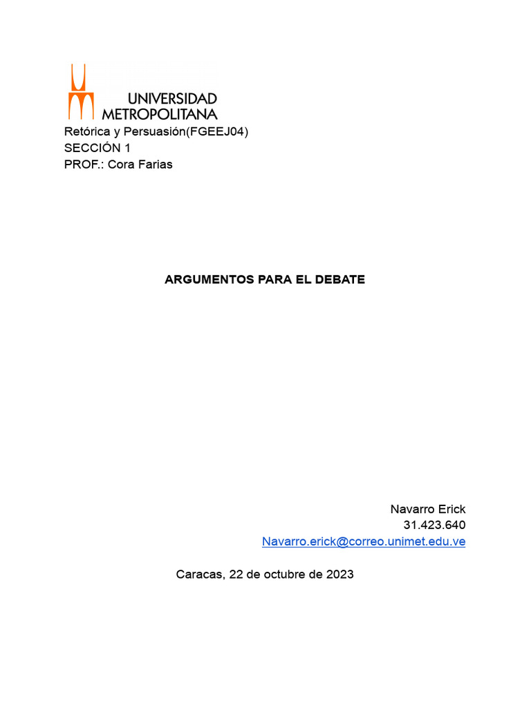 Argumentos para El Debate | PDF