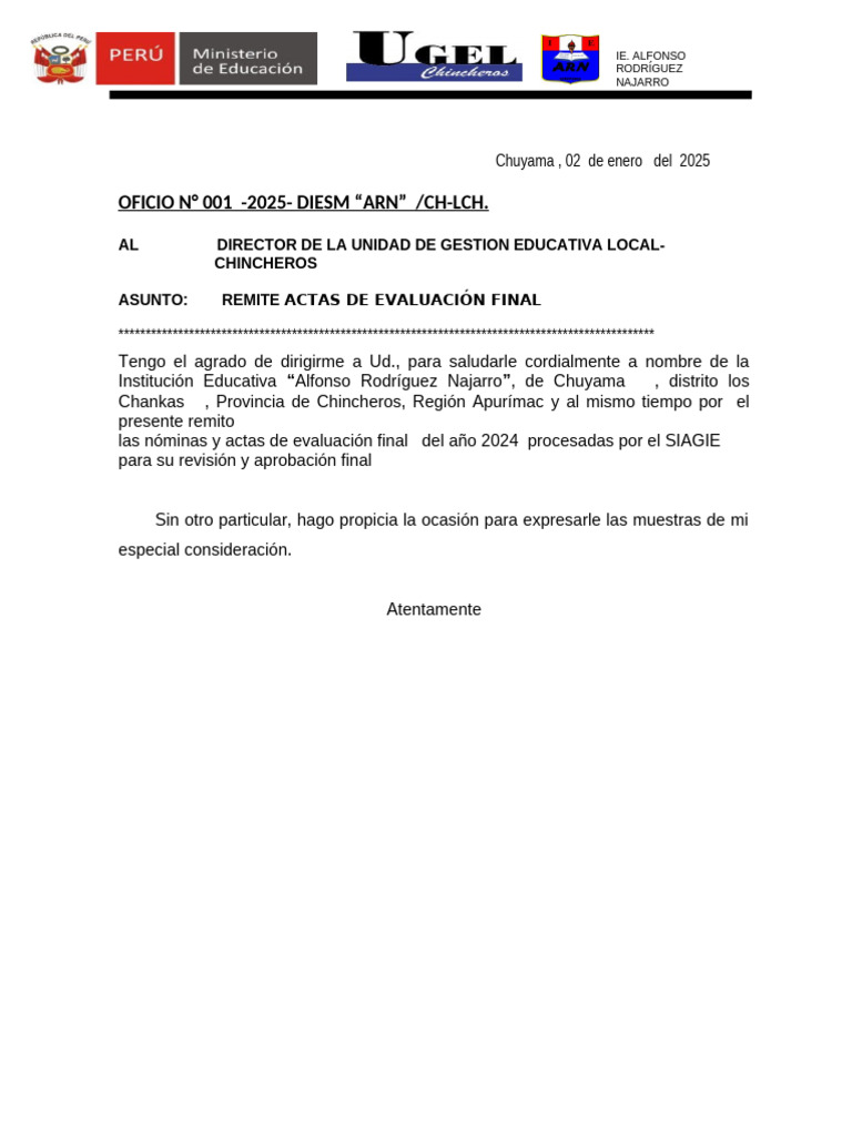 Oficio de Actas 2024 | PDF