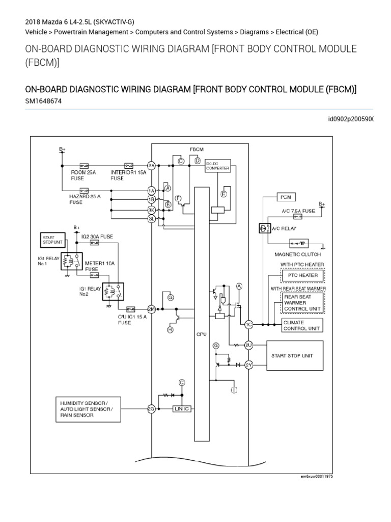 ON-BOARD DIAGNOSTIC WIRING DIAGRAM (FRONT BODY CONTROL MODULE (FBCM ...
