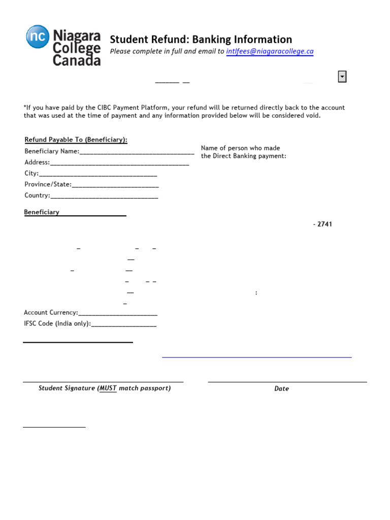Refund Banking Information Request NC - DD | PDF | Banks | Financial ...
