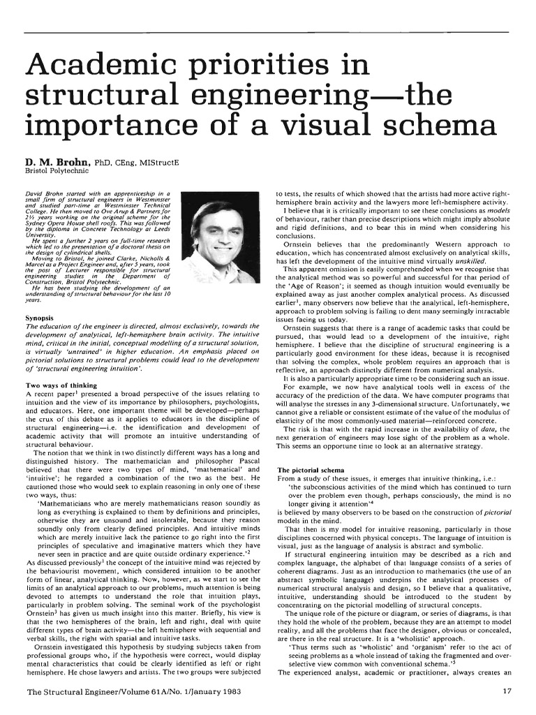 Academic Priorities in Structural Engineering-The Importance of A ...