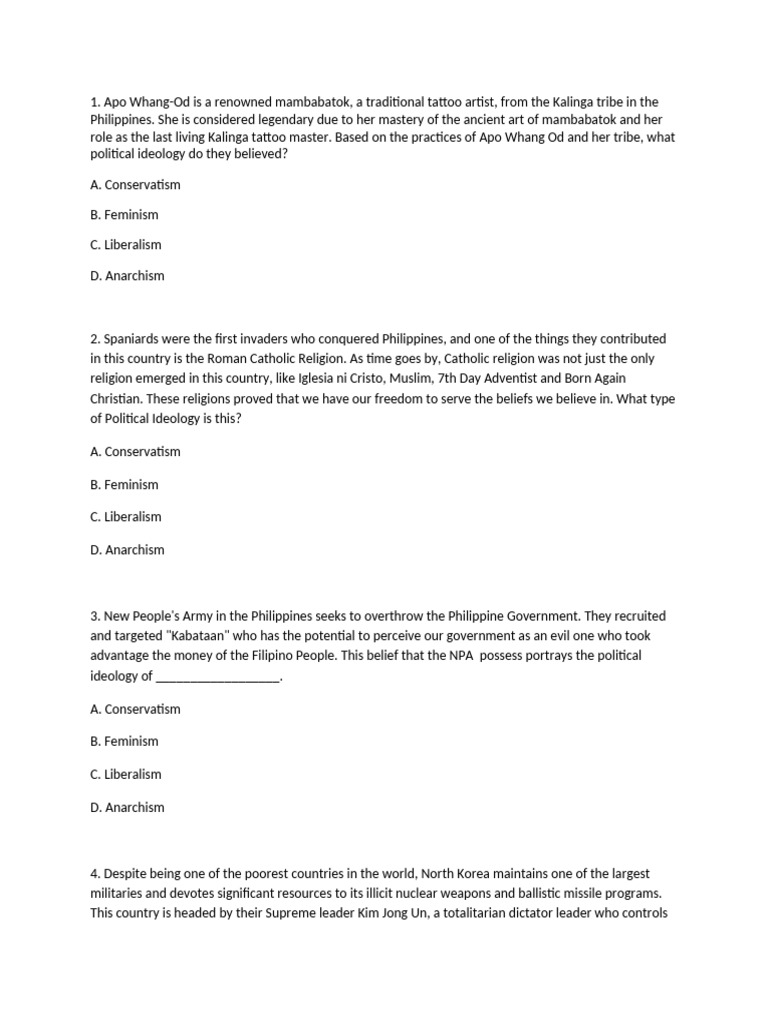 Quiz 2 Pol Id and Power PPG | PDF | Communism | Liberalism
